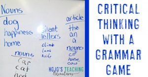 Critical Thinking Grammar Game That's FUN! - HoJo's Teaching