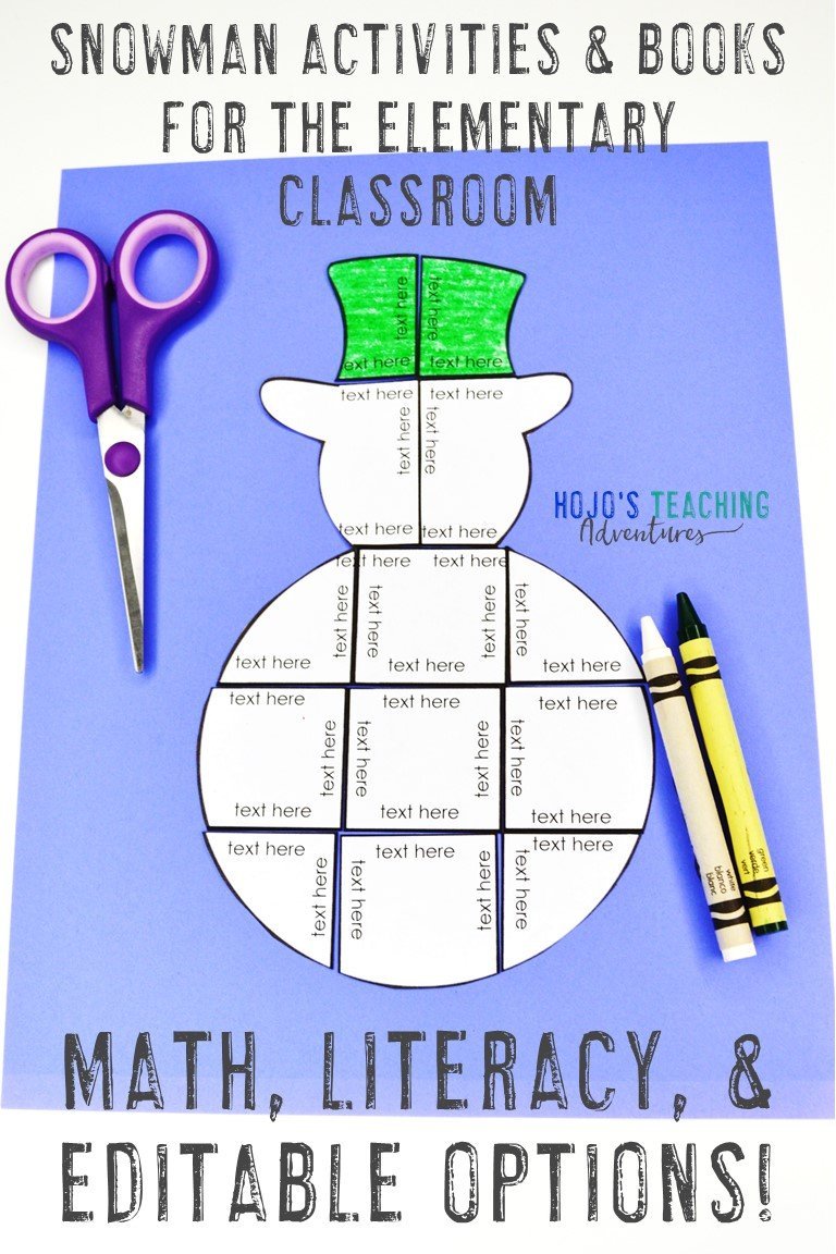 Snowman Activities and Books for Elementary Students - HoJo Teaches