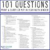 101 Math Questions Template | EDITABLE Mathematical Practices for Kids ...