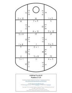 ADDITION Dog Tag Puzzles | Veterans Day Math Activities or Games - HoJo ...