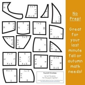 ADDITION Fall Activities | Leaf Shape Math Puzzles | FUN Tree Study ...
