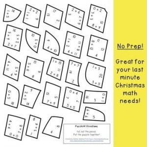 ADDITION Puzzles - FUN Christmas Stocking Craft Math Worksheet ...