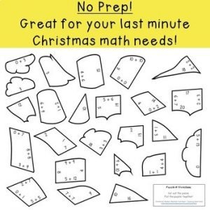 ADDITION Santa Hat Puzzles - FUN Christmas Math Coloring Page ...
