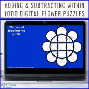 Adding and Subtracting Within 1000 Flower Puzzles - HoJo's Teaching ...