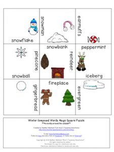 COMPOUND WORDS Matching Game | FUN Winter Literacy Center or Activity ...