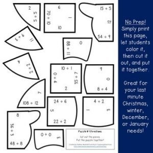 DIVISION Build a Snowman Math Activity | Make a Christmas Bulletin ...