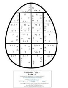 DIVISION Egg Puzzles | FUN Easter Math Games, Centers, Stations, or ...