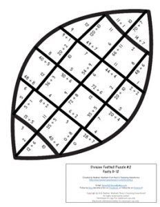 DIVISION Football Activities | Football Transformation or Classroom ...