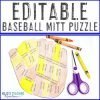 EDITABLE Baseball Mitt Puzzle | Create your own activities for Sports ...