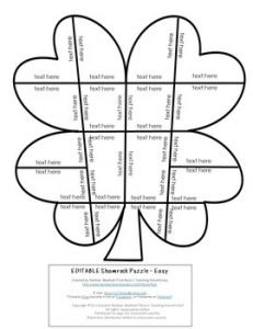 EDITABLE Shamrock Template or Clover Puzzle - Make your own activity ...