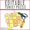 EDITABLE Turkey Craft Activity: Math, ELA, or Other Puzzles for ...