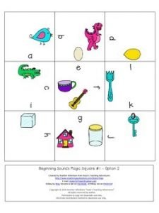FREE Beginning Sounds Center Game - HoJo's Teaching Adventures, LLC