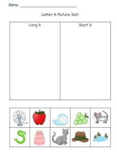 FREE Long and Short A Picture Sort - HoJo's Teaching Adventures, LLC