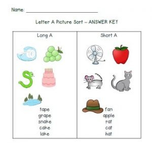 FREE Long and Short A Picture Sort - HoJo's Teaching Adventures, LLC