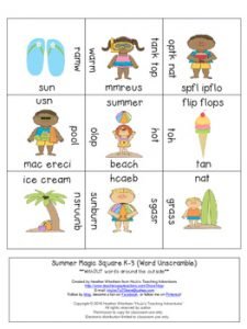 FREE Summer Vocabulary Literacy Center | Use with Beach Classroom Theme ...