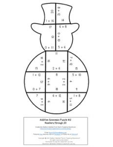Fun ADDITION Snowman Craft | Christmas Math Worksheet Alternative ...