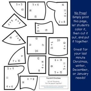 Fun ADDITION Snowman Craft | Christmas Math Worksheet Alternative ...