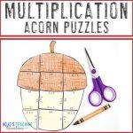 MULTIPLICATION Acorn Math Activity, Game, or Fall Learning & Bulletin ...