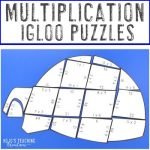 MULTIPLICATION Igloo Winter Math Puzzles | January Centers, Activities ...