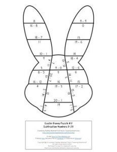 SUBTRACTION Bunny Puzzles | FUN Easter Worksheet Alternatives or Math ...
