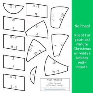 SUBTRACTION Candy Cane Art Activity | Christmas Coloring Sheet ...