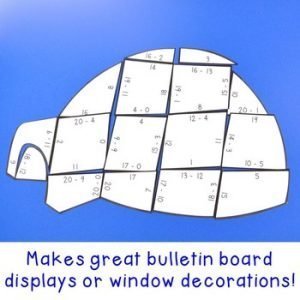 SUBTRACTION Igloo Winter Math Puzzles | FUN Snow Day Activities or ...