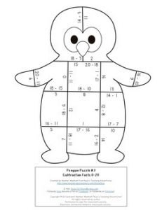 SUBTRACTION Penguin Activities: Winter Coloring Page Alternatives: Snow ...