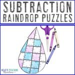 SUBTRACTION Raindrop Puzzles | April Showers Bring May Flowers ...