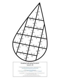 SUBTRACTION Raindrop Puzzles | April Showers Bring May Flowers ...