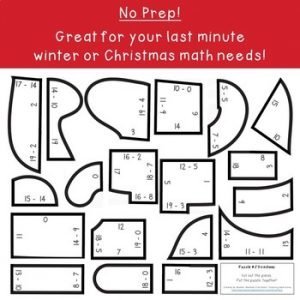 SUBTRACTION Santa Sleigh Activity | Christmas Math Worksheet ...