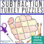 SUBTRACTION Turkey Craft Activity | FUN Thanksgiving Math Games - HoJo ...