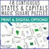 States and Capitals Review Magic Square Puzzles - HoJo's Teaching ...