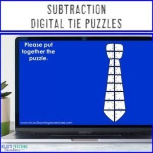 SUBTRACTION Tie Puzzles | Send home as a Father's Day Activity to do ...