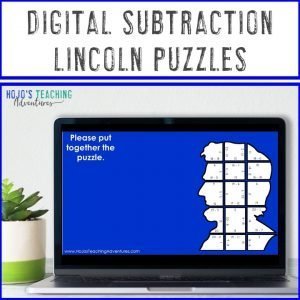 SUBTRACTION President's Day Math Centers or Puzzles | Abraham Lincoln ...