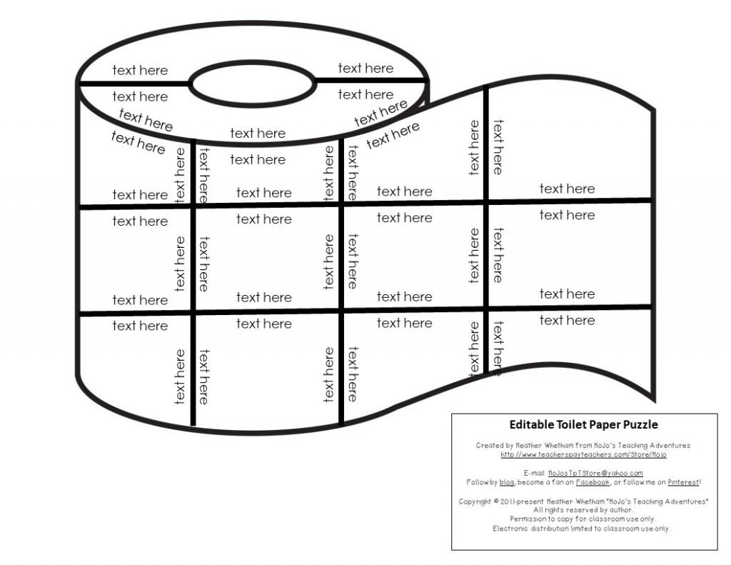 FREE Editable Toilet Paper Puzzle - HoJo's Teaching Adventures, LLC