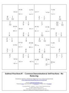 Subtracting Fractions Magic Square Puzzles - HoJo's Teaching Adventures ...