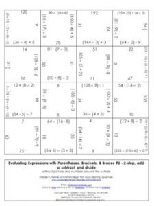 Evaluating Expressions Magic Square Puzzles - HoJo's Teaching ...
