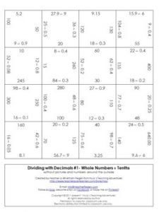 Dividing Decimals to Hundredths Magic Square Puzzles - HoJo's Teaching ...