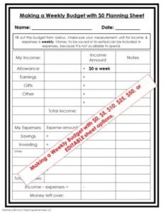 Making a Budget Real Life Math - HoJo's Teaching Adventures, LLC