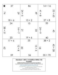 Adding Within 100 With One Digit Numbers Magic Square Puzzles - HoJo's ...